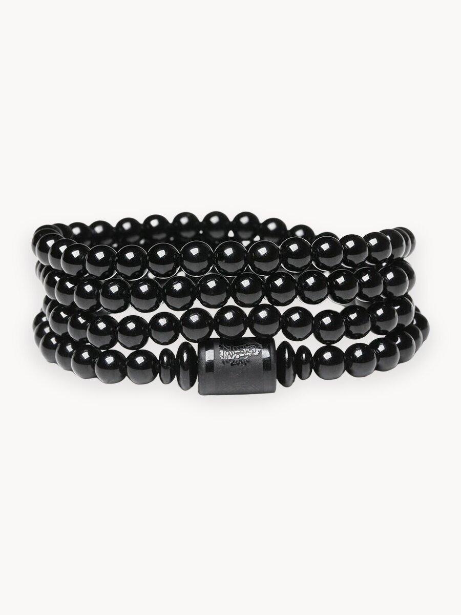 Браслет-нить, обсидиан