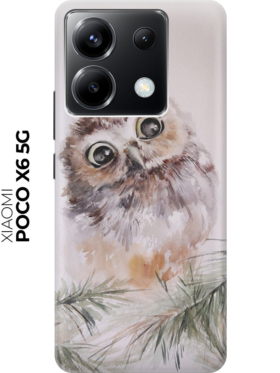 Силиконовый чехол на Xiaomi Redmi Note 13 Pro 5G / Poco X6 5G / Сяоми Редми Ноут 13 Про 5г / Поко Х6 5г с рисунком "Совенок"
