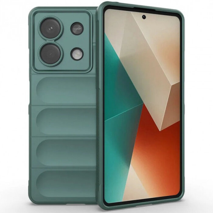 Flex Silicone Противоударный чехол для Xiaomi Redmi Note 13 5G с защитой камеры и микрофиброй