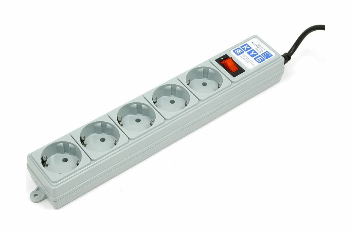 Power Cube SPG-B-6 Фильтр-удлинитель 1.9 м 5 розеток серый сетевой фильтр с защитой
