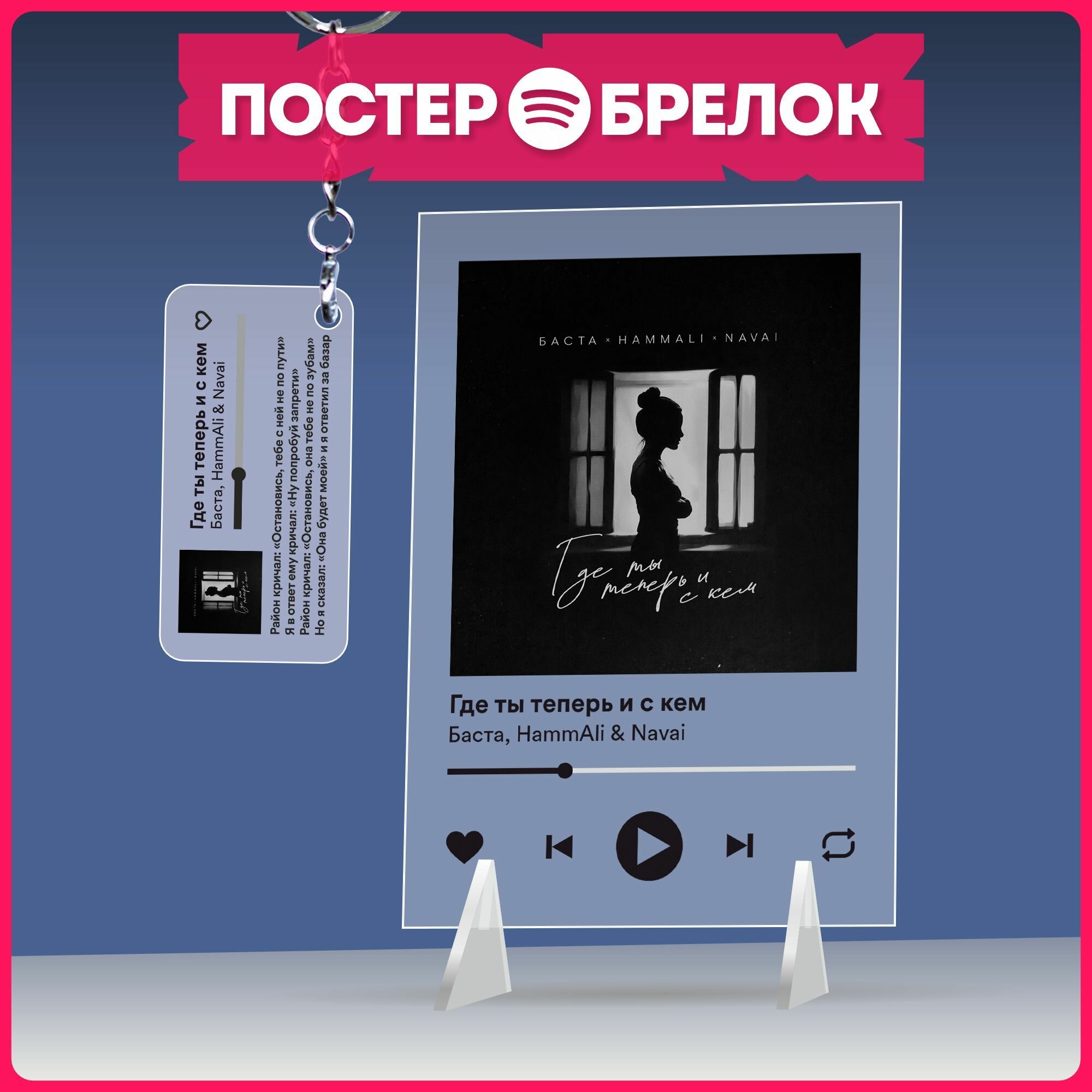 Постеры spotify брелок репер Баста подарочный набор