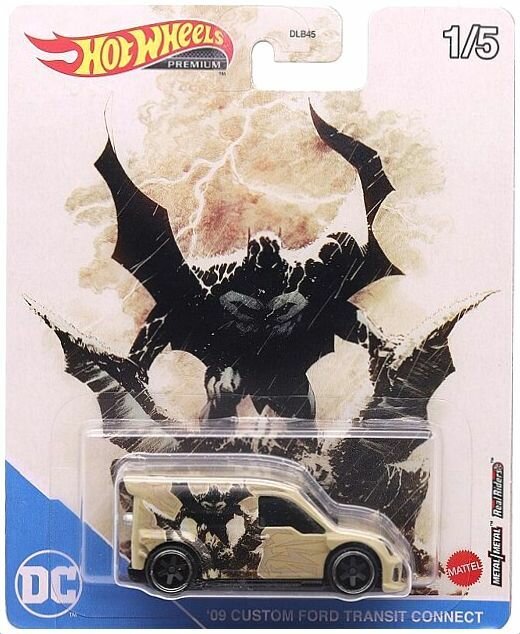 Коллекционная Premium машинка Hot Wheels '09 Custom Ford Transit Connect (коллекция 2022 Pop Culture: Batman, 1/5)