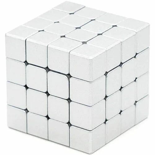 Кубик рубика железный / YZ 4x4 Electroplated Metal Alloy Серебряный / Головоломка