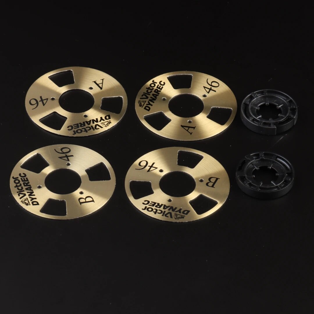 Самодельная (алюминиевая) кассета с катушкой-катушкой для кассеты с аудиозаписью — золото, серебро (упаковка из 4 катушек + 2 колеса)