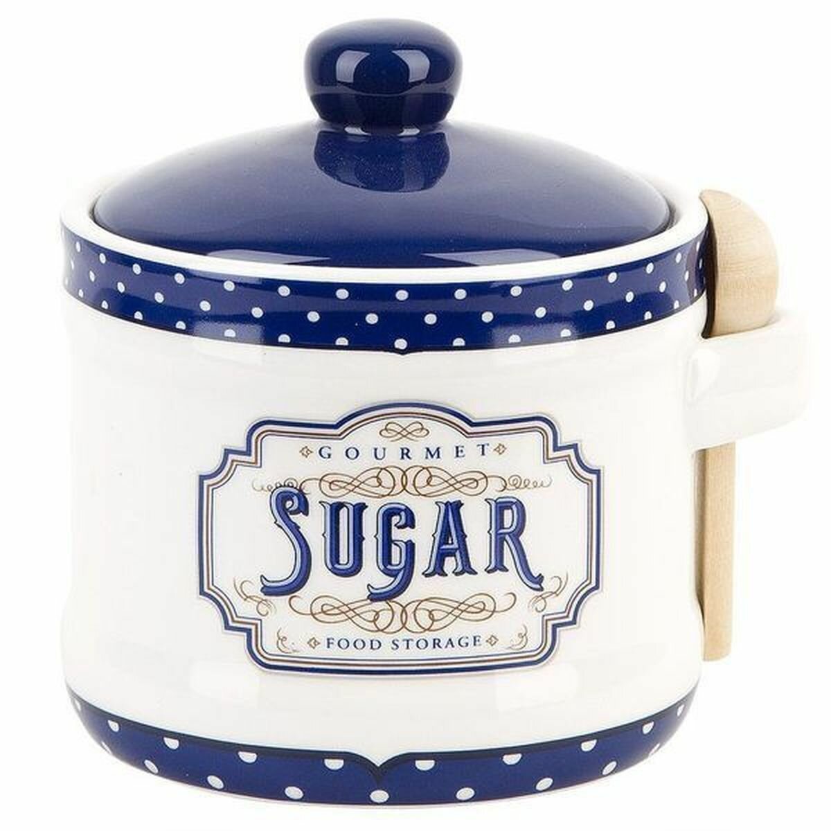 Банка для сахара с ложкой Gourmet Sugar 450мл 11,5х9,5х11,5см
