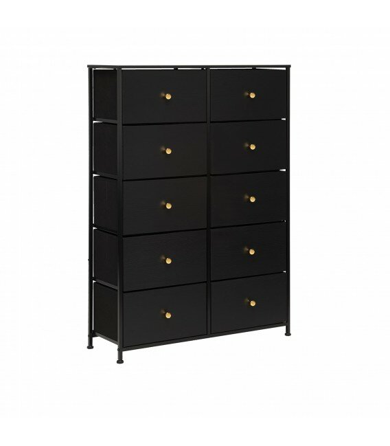Комод Leset Линкс 10 ящиков (МДФ) черный