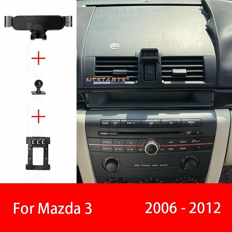 Автомобильный держатель для телефона с GPS-навигацией для Mazda 3 BL BK 2006-2012, регулируемый вращающийся держатель для телефона, аксессуары для салона автомобиля Mazda 3 06-12 black