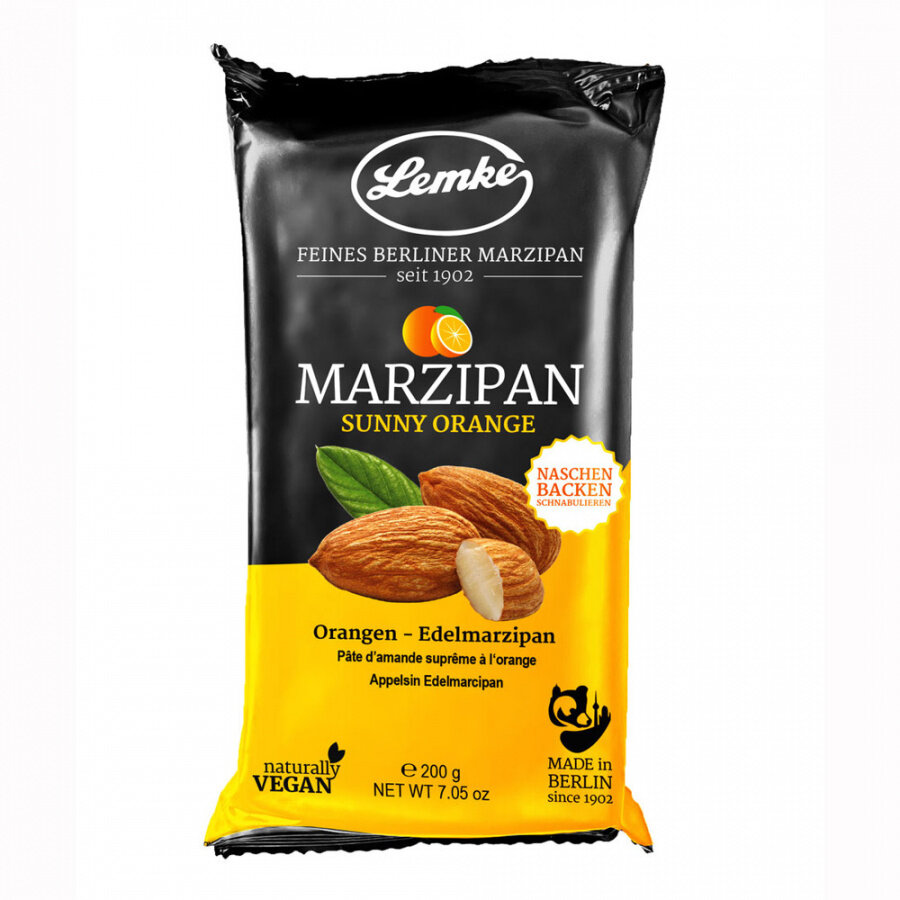 Марципан Lemke Sunny Orange (апельсин) 38%, 200г