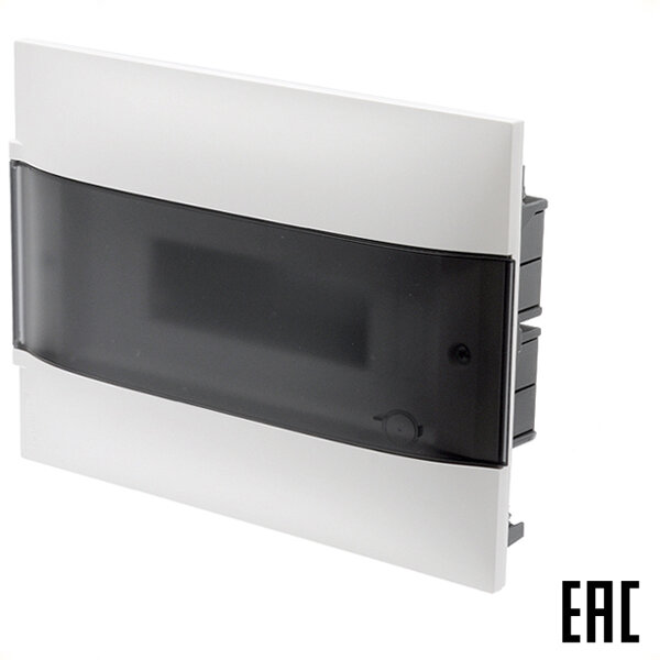 Бокс Legrand 135551 PractiboxS встраиваемый 12 мод. (1х12) IP40 темная прозр. дверь, с клеммником N/PE