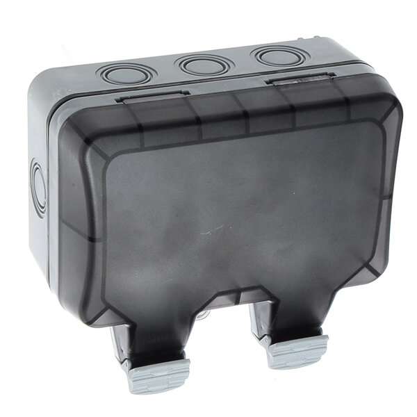 Коробка GWP-2GS распаечная пластиковая с откидной крышкой 2 поста 155х165х80 IP66 серая