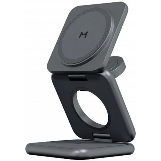 Беспроводное зарядное устройство Magssory WCH043m, Fold 3 в 1 для Samsung, с магнитами, черный