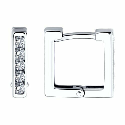 Серьги, серебро, 925 проба, родирование