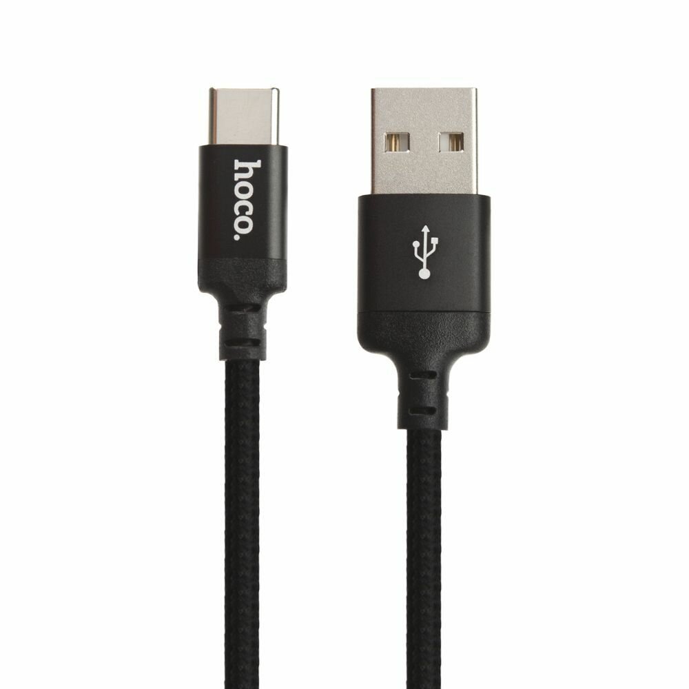 USB кабель HOCO X14 Times Speed Type-C, 3А, 2м, нейлон (черный)