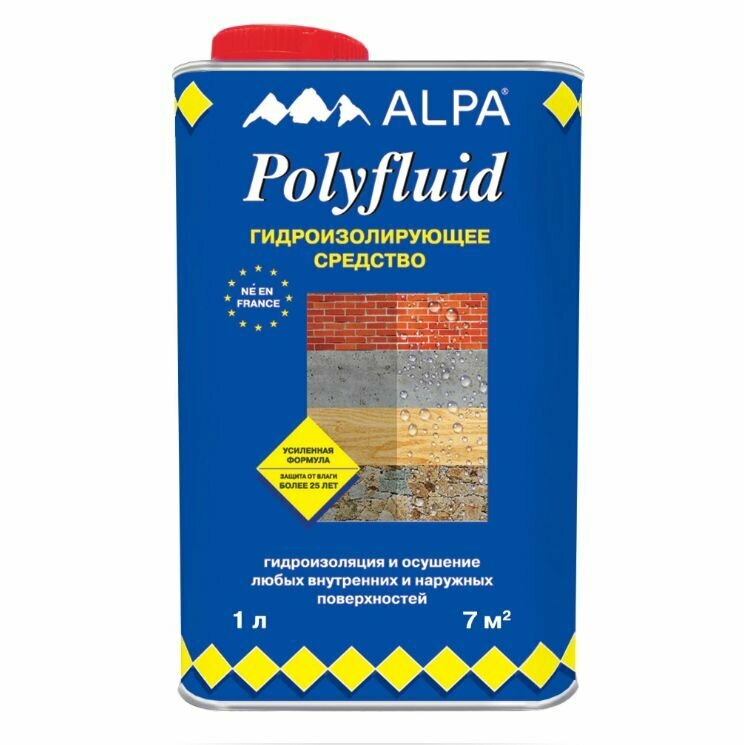 Гидроизоляция жидкая Polyfluid Alpa 1 л.