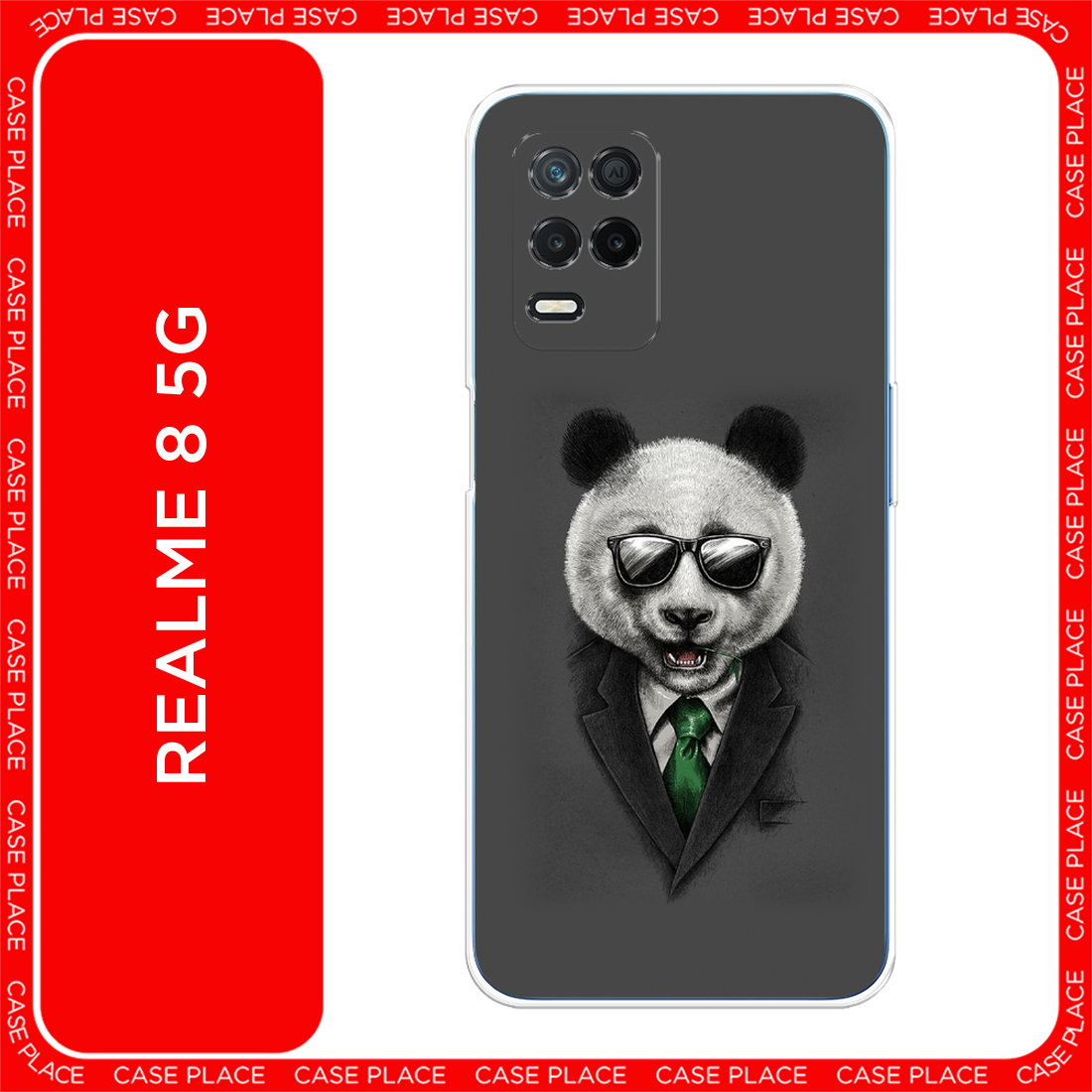 Чехол на Realme 8 5G / Реалми 8 5G с принтом Деловая панда