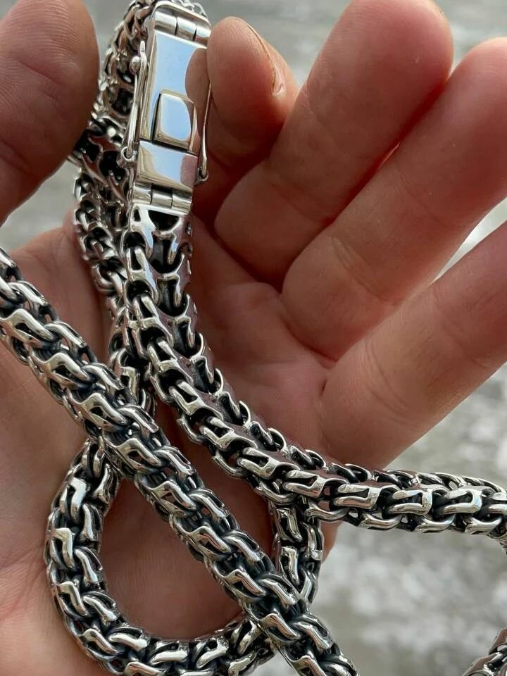 Цепь серебро, 925 проба, чернение