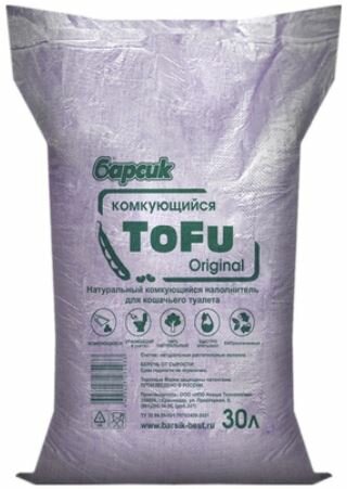 Барсик Комкующийся наполнитель TOFU Original 30 л, 15.4кг 15.4 кг