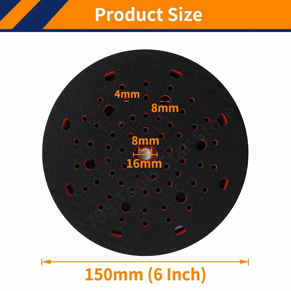 Шлифовальная подушечка HOOK & LOOK 150 мм красная для BOSCH RSM6045