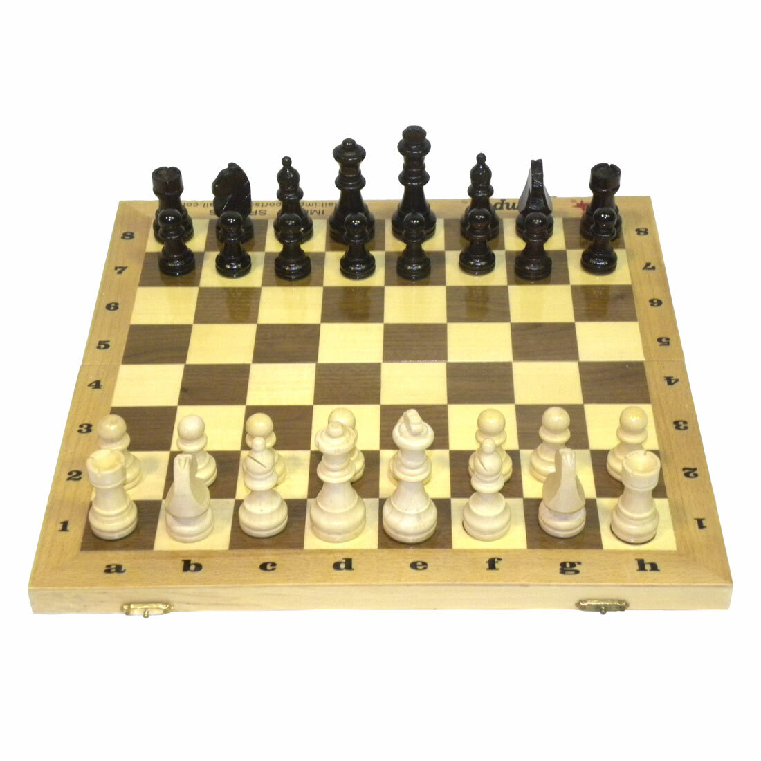 Шахматы Impal деревянные лакированные (маркетри). Размер 350х350 мм .