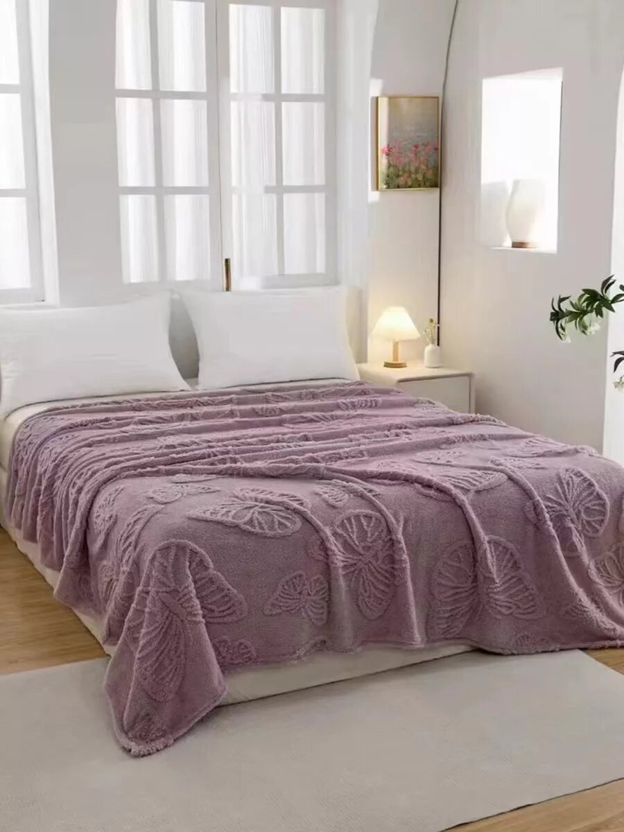 Плед 200х220 пушистый на кровать Mariposa