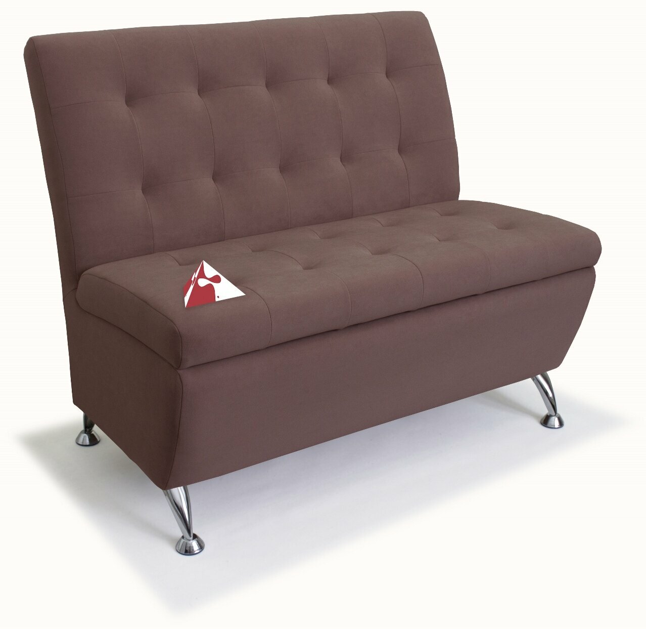 Диван прямой с ящиком Студия-Ф - Форма. 100х66х86 см, с декоративной прошивкой, без подлокотников, велюр Dream Chocolate