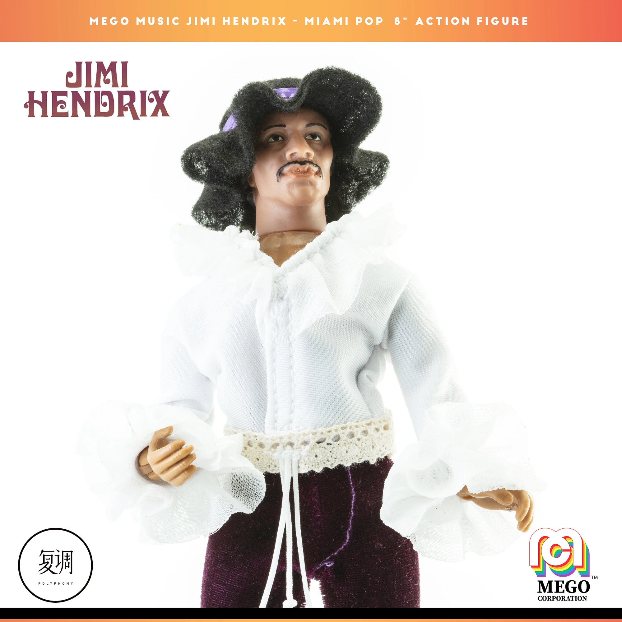 Экшн-фигурка в наличии Mego 8 дюймов-Jimi Hendrix-коллекция поп-музыкальных игрушек Майами, подарок для мальчика на Хэллоуин и день рождения