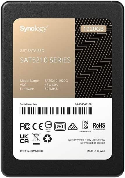 Твердотельный накопитель Synology 2.5" SATA SSD SAT5210 1920GB