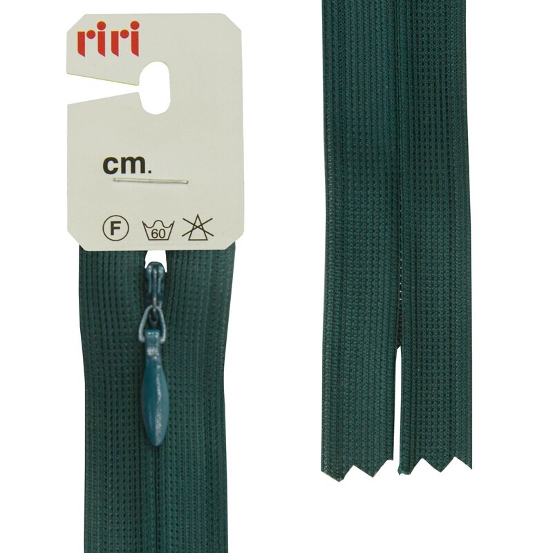 Молния riri потайная неразъемная, Т3, 22 см, цвет 2723, изумрудно-зеленый темный