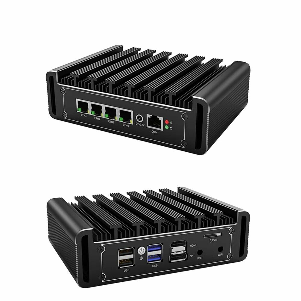 Мини-ПК Intel Celeron 6305 DDR4 0GB NVME 0GB 4 * Intel 2,5G I226 1DP 1HD Выход