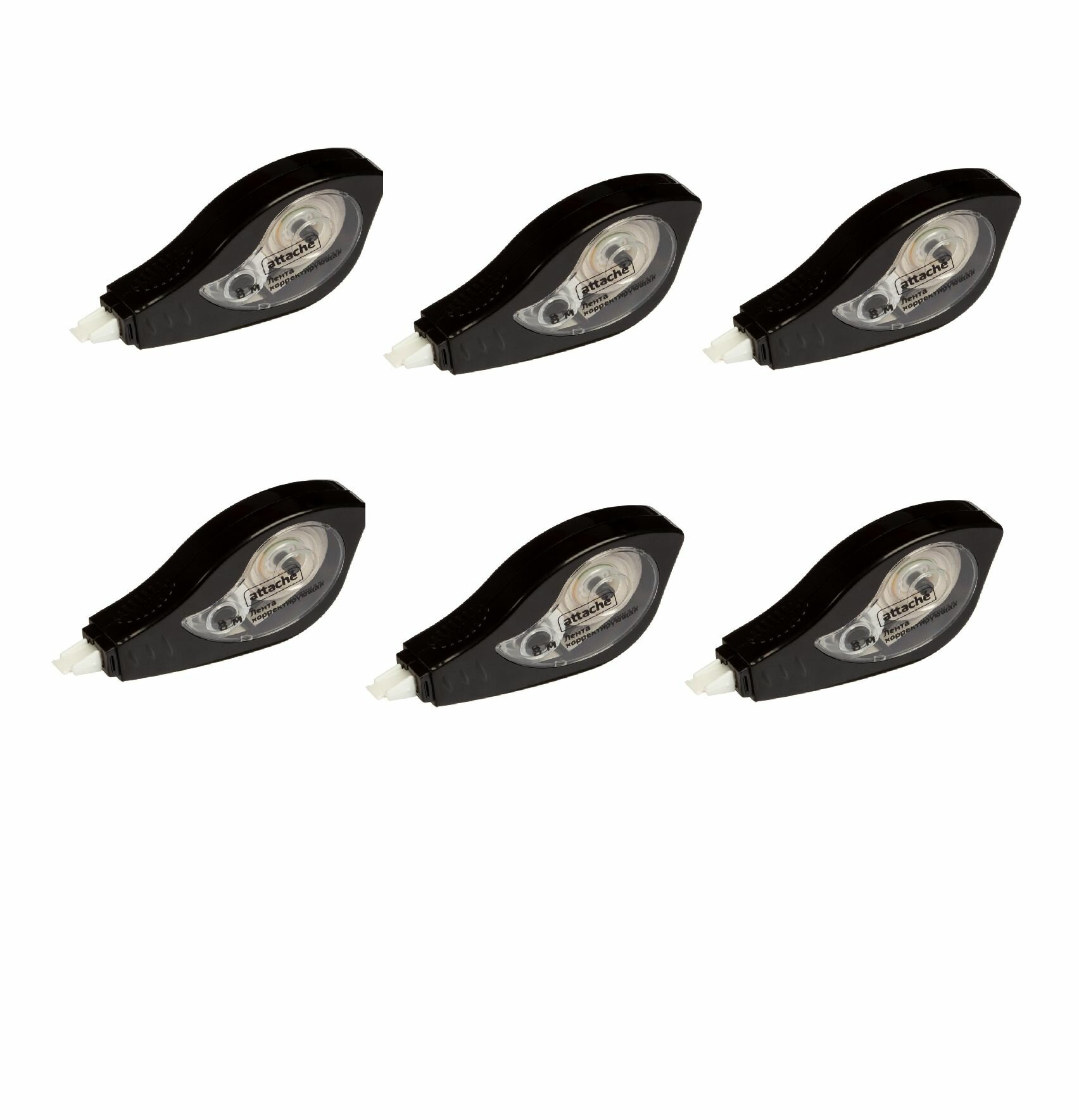 Attache Корректирующая лента, Black, 5 ммx8м, 6 уп