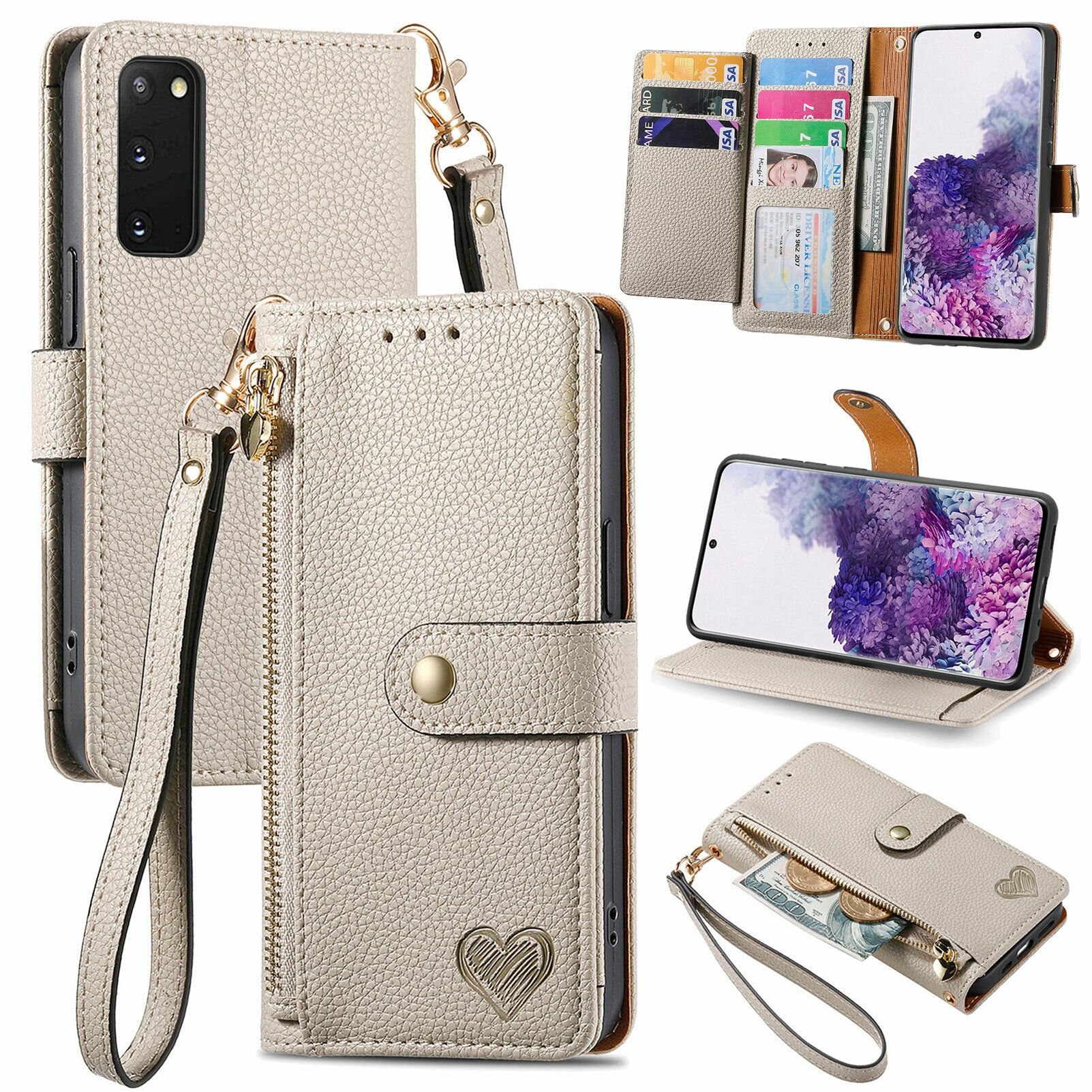 Книжка чехол для Samsung Galaxy S20 Plus / S20+ экокожи кошелек на молнии Чехлы для мобильных телефонов