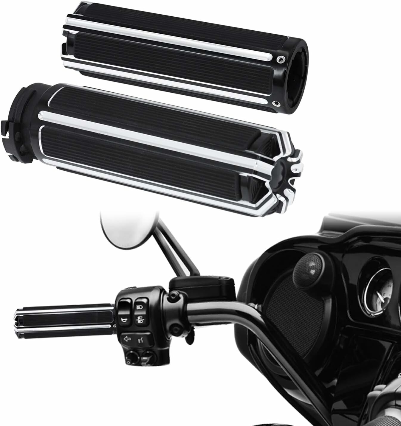 2 шт, мотоциклетные рули, 25-миллиметровые грипсы с силовым захватом для Harley Kawasaki Suzuki