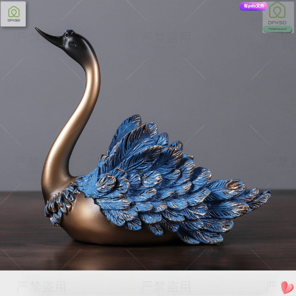 Статуэтка лебедя, украшение комнаты, входа, подставка под телевизор, имитация животного