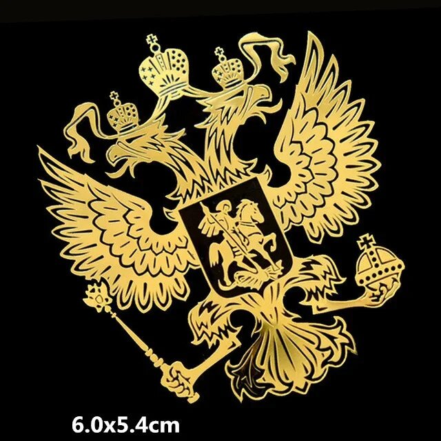 Никелированные Металлические Автомобильные Наклейки С Российским Гербом, Эмблемой D medium gold 1pcs