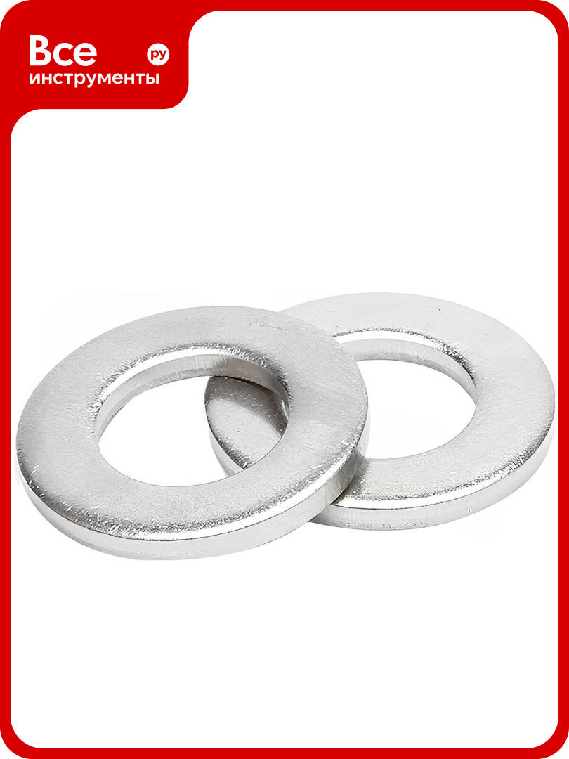 Шайба Tech‑Krep DIN 125, углеродистая сталь с цинковым покрытием, резьбовое соединение, соответствие ГОСТ