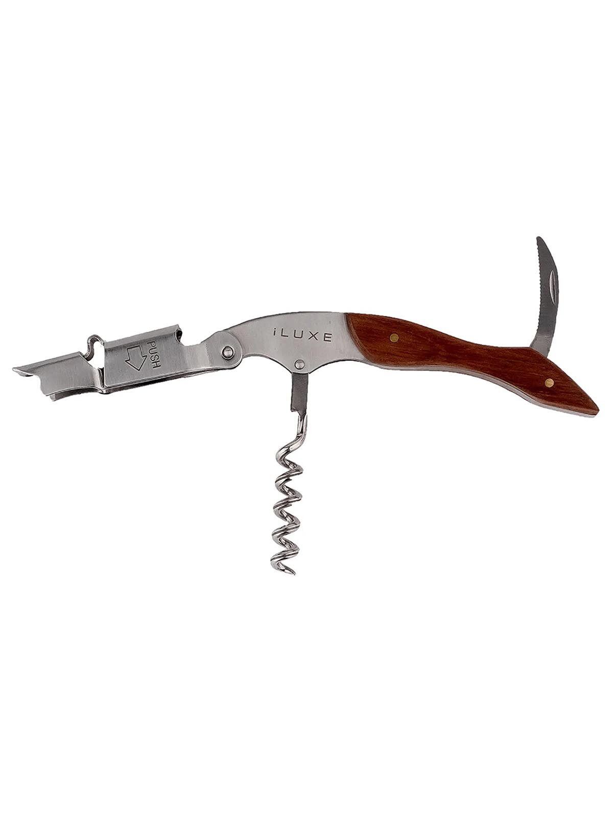 Нож сомелье со спиральным штопором iLUXE Corkscrew, в подарочной коробке — фото 1