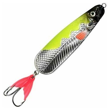 Блесна для рыбалки AQUA манати 50,0g цвет 04 (серебро, желто-зеленый флюрик), 1 штука