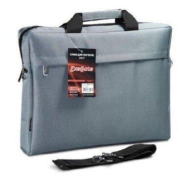 Сумка ExeGate EX205136RUS Start S15 Grey, серая, полиэстер, для ноутбуков до 15.6"