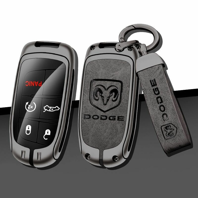 Чехол-брелок для автомобильного ключа Dodge Durango, Charger, Journey, Ram 1500 2500 3500 металлический темно-серый