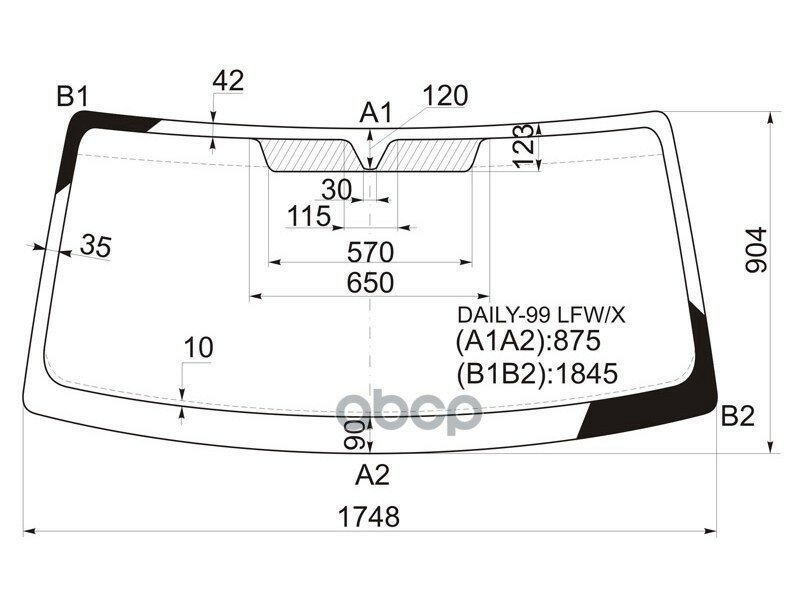 Стекло лобовое Iveco Daily 99-14 / Nissan Interstar 01-10 XYG арт. DAILY-99 LFW/X