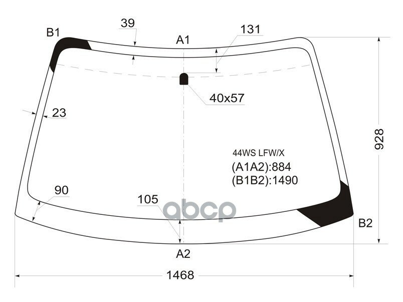 Стекло лобовое (5D WGN) Subaru Impreza 00-07 / Impreza WRX 00-07 XYG арт. 44WS LFW/X