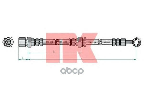 Шланг тормозной Daewoo Evanda 02- Nk арт. 855008