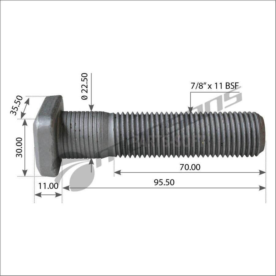 MANSONS 033.100.524 шпилька ступицы колеса 7 / 8x11 bsfx106 / 95\ scania 2 / 3 / 4 / p / g / r / t серия