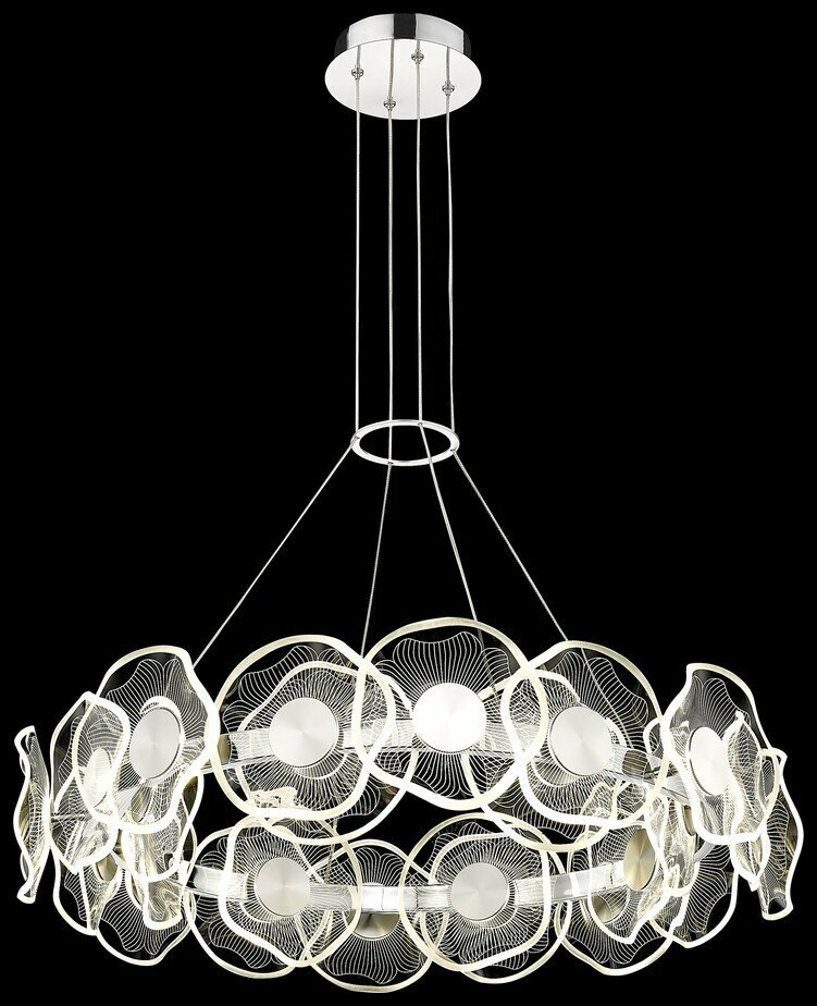 Люстра светодиодная Wertmark WE453.24.103 Helena хром LED 2*48Вт LED 2700K/4000K/6500K с пультом