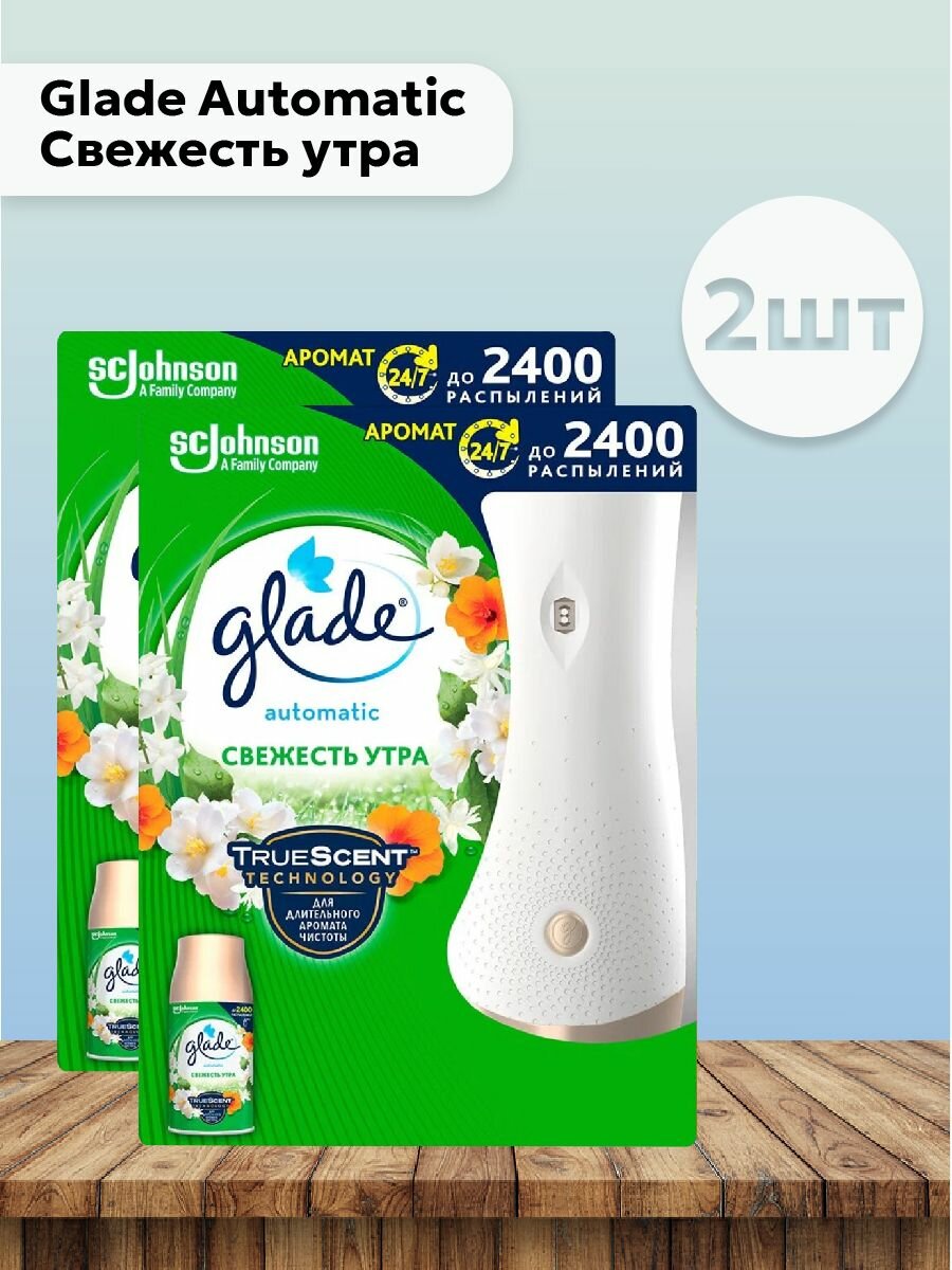 Glade / Набор 2шт Автоматический освежитель Свежесть Утра 269 мл