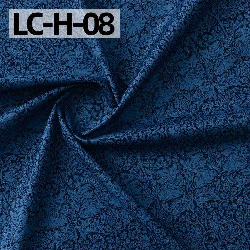 Ткань William Morris синяя хлопковая для рукоделия 0,5 м Темно-синий, LCH 8