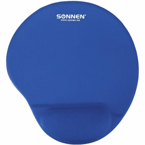 Коврик для мыши с подушкой под запястье Sonnen полиуретан/лайкра (250х220х20) синий