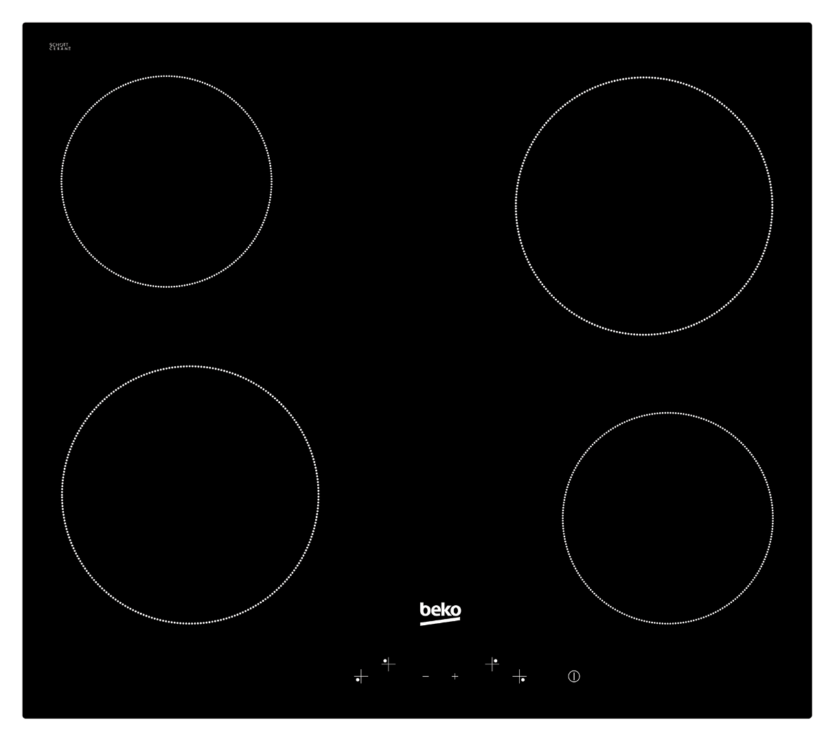 Электрическая варочная панель Beko HIC 64400 E, цвет панели чeрный, цвет рамки черный