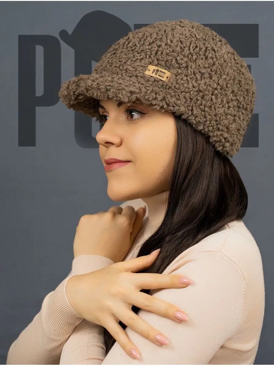 Бейсболка Шапки из искусственного меха 2025 г . для женщин