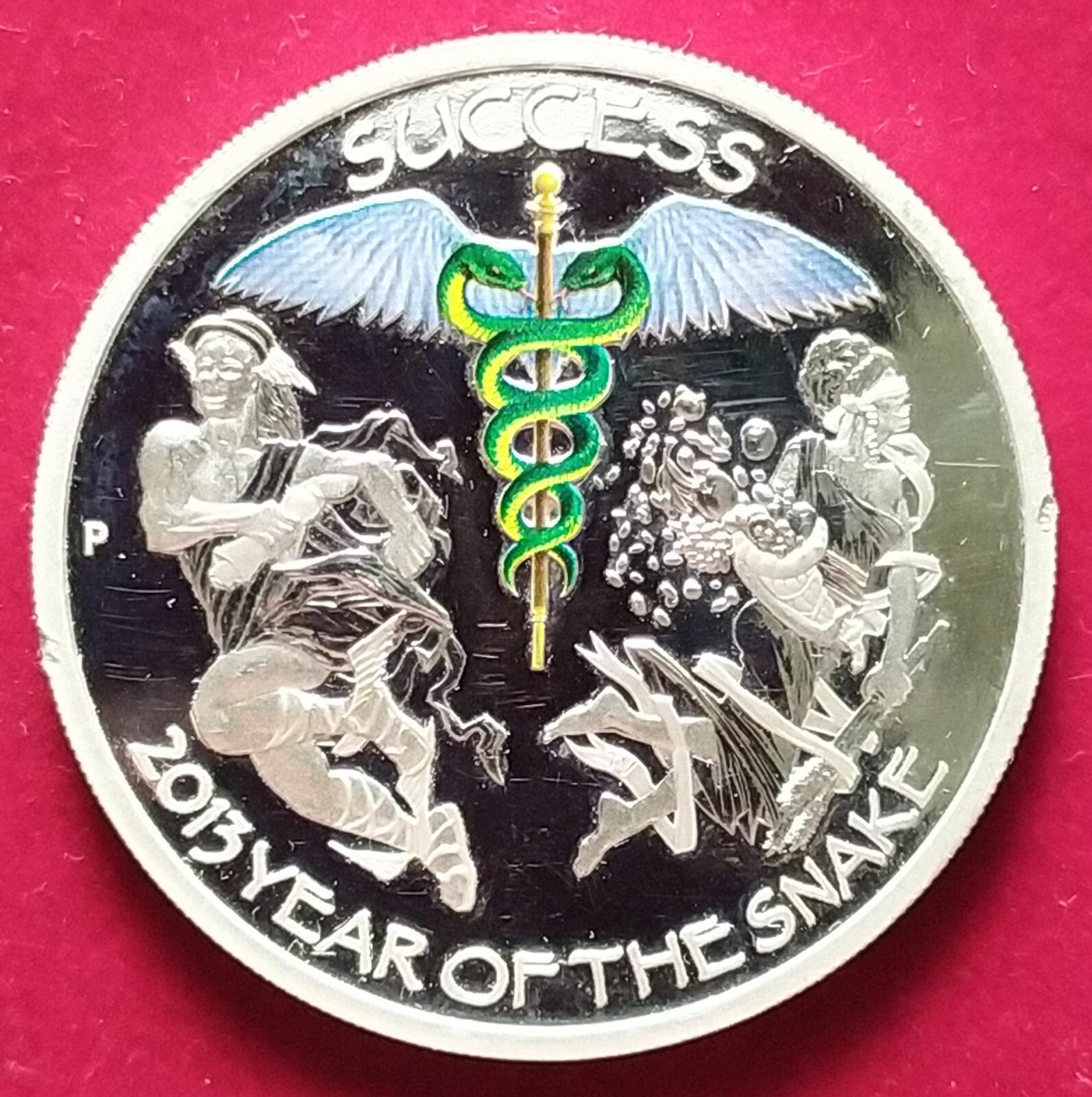 Доллар 2013 Год змеи Лунный календарь silver . Тувалу. Товар уцененный